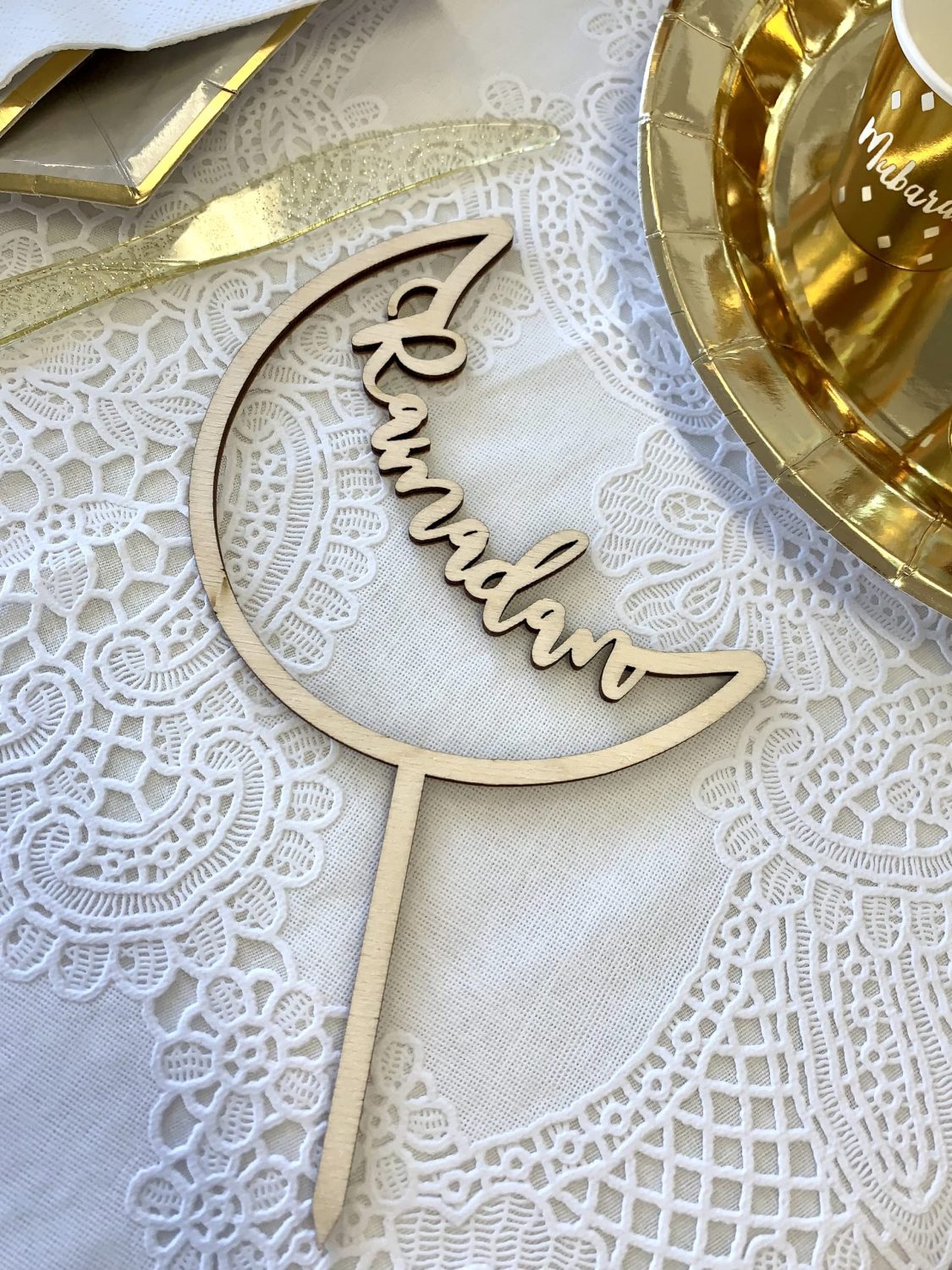 Træ kage pynt måne "Ramadan" - Party In A Box - Party